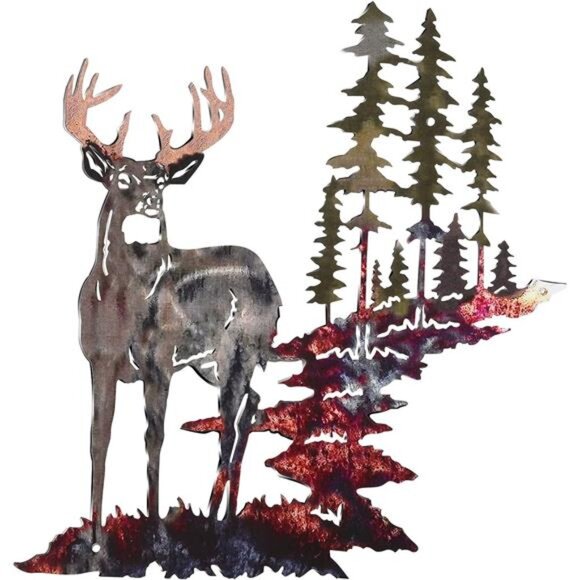 Wall Decor | Metal Deer Wall Art Forest Deer Wall Decor Metal Tree Wall ...
